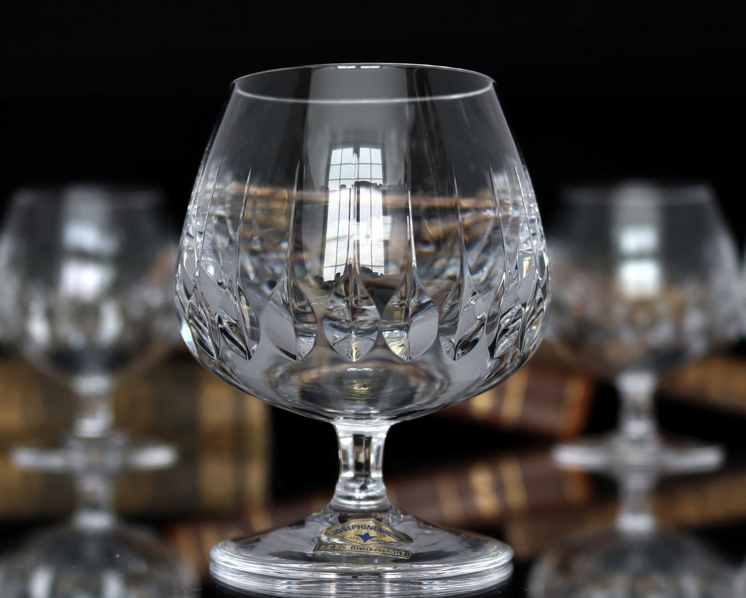 Small Crystal COGNAC Glasses - Brandy Snifters - JOSEPHINENHÜTTE | Set ...