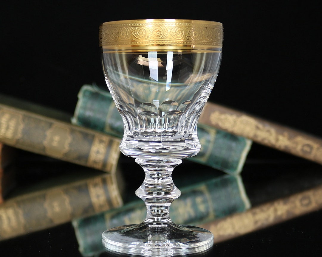Crystal PORT Glasses With Gold Rim, THERESIENTHAL - Etsy