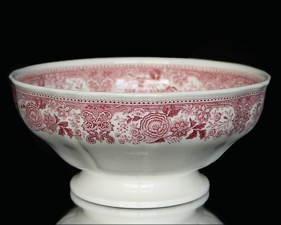 Very Large Footed Bowl Ø 23 Cm Red and White VILLEROY & - Etsy