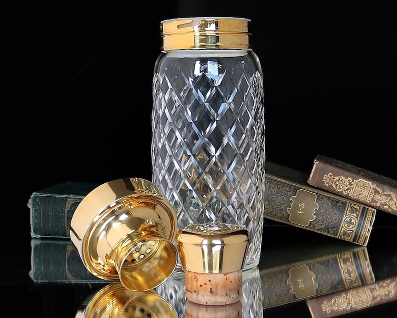 Crystal COCKTAIL SHAKER With Gold-plated Mounting Classic - Etsy