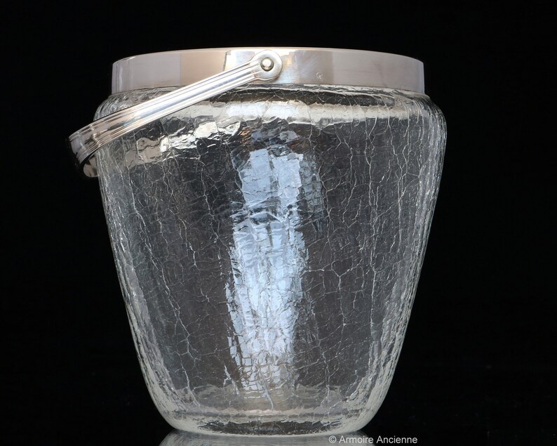 COCKTAIL SHAKER SET With Ice Bucket Cracked Glass Optics - Etsy