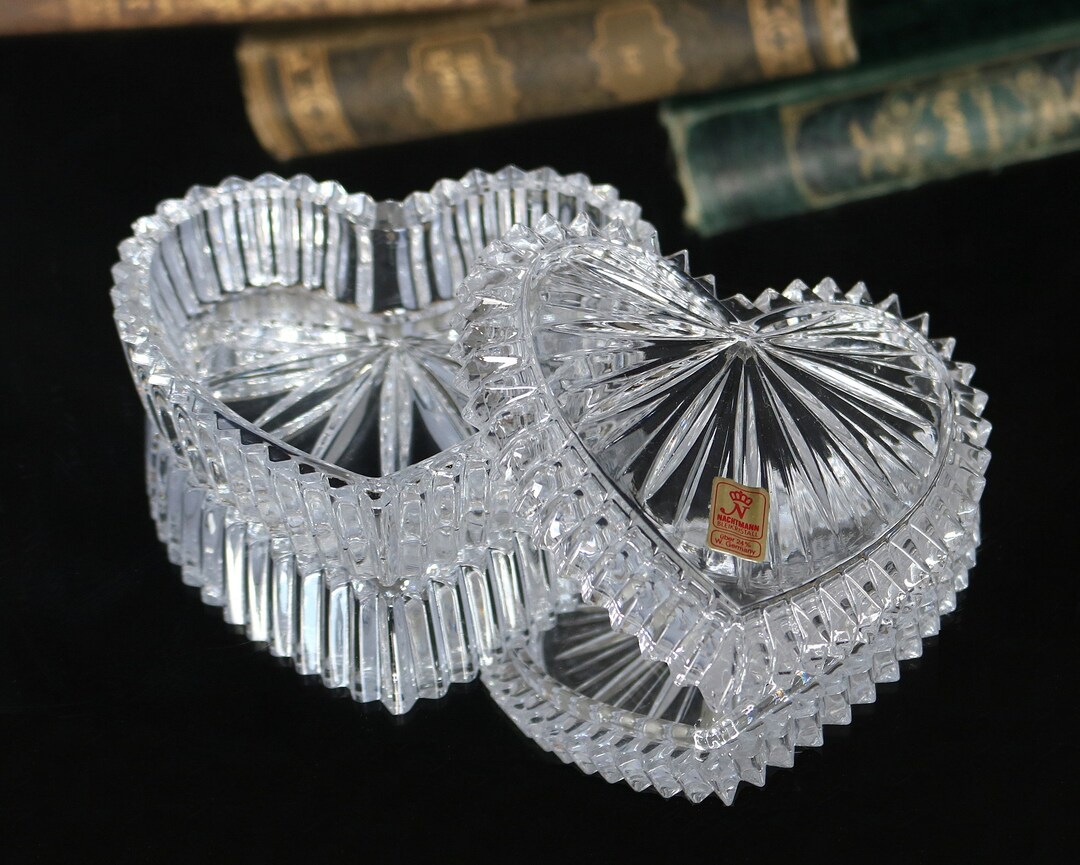 Crystal Trinket Box in Heart Design - Lidded Jewelry Box - Etsy