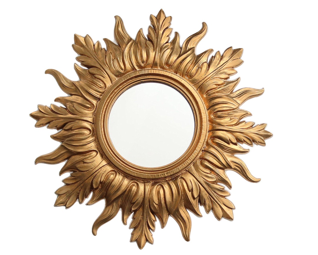 Golden Sunburst Mirror, Plastic Frame, Made in Spain - Etsy