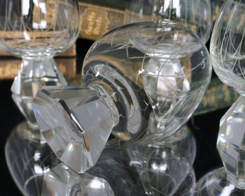 5x Small Crystal COGNAC Glasses Brandy Balloon Snifters - Etsy