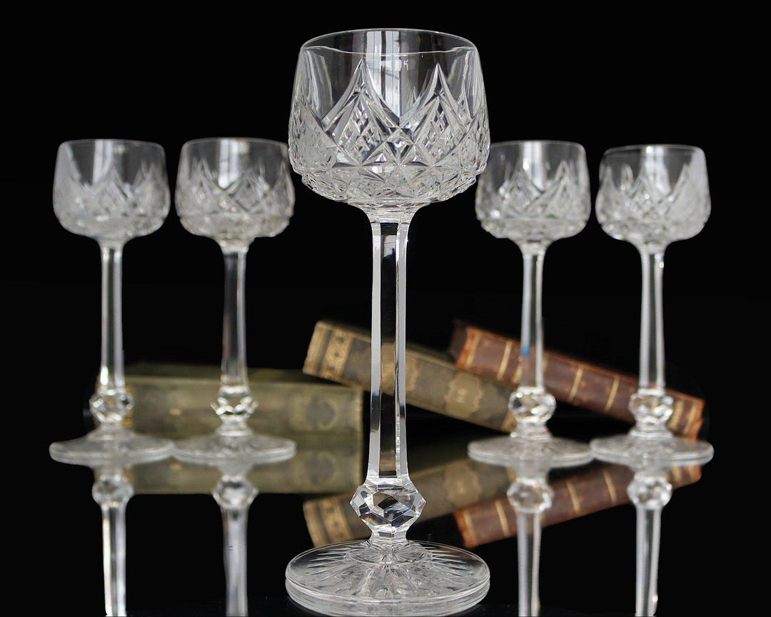 Antique BACCARAT Colbert Wine Glasses | Set of 5 - Etsy