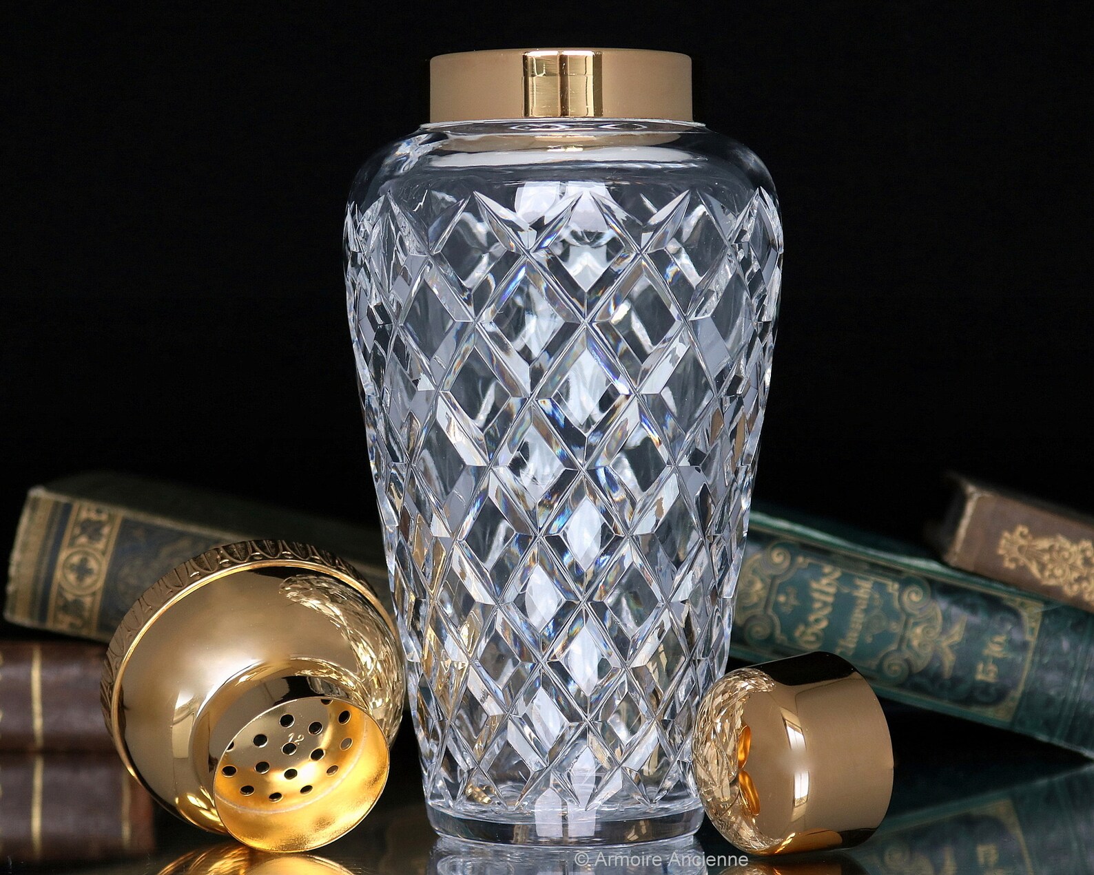 Crystal COCKTAIL SHAKER With 24K Gold-plated Mounting and Cut - Etsy