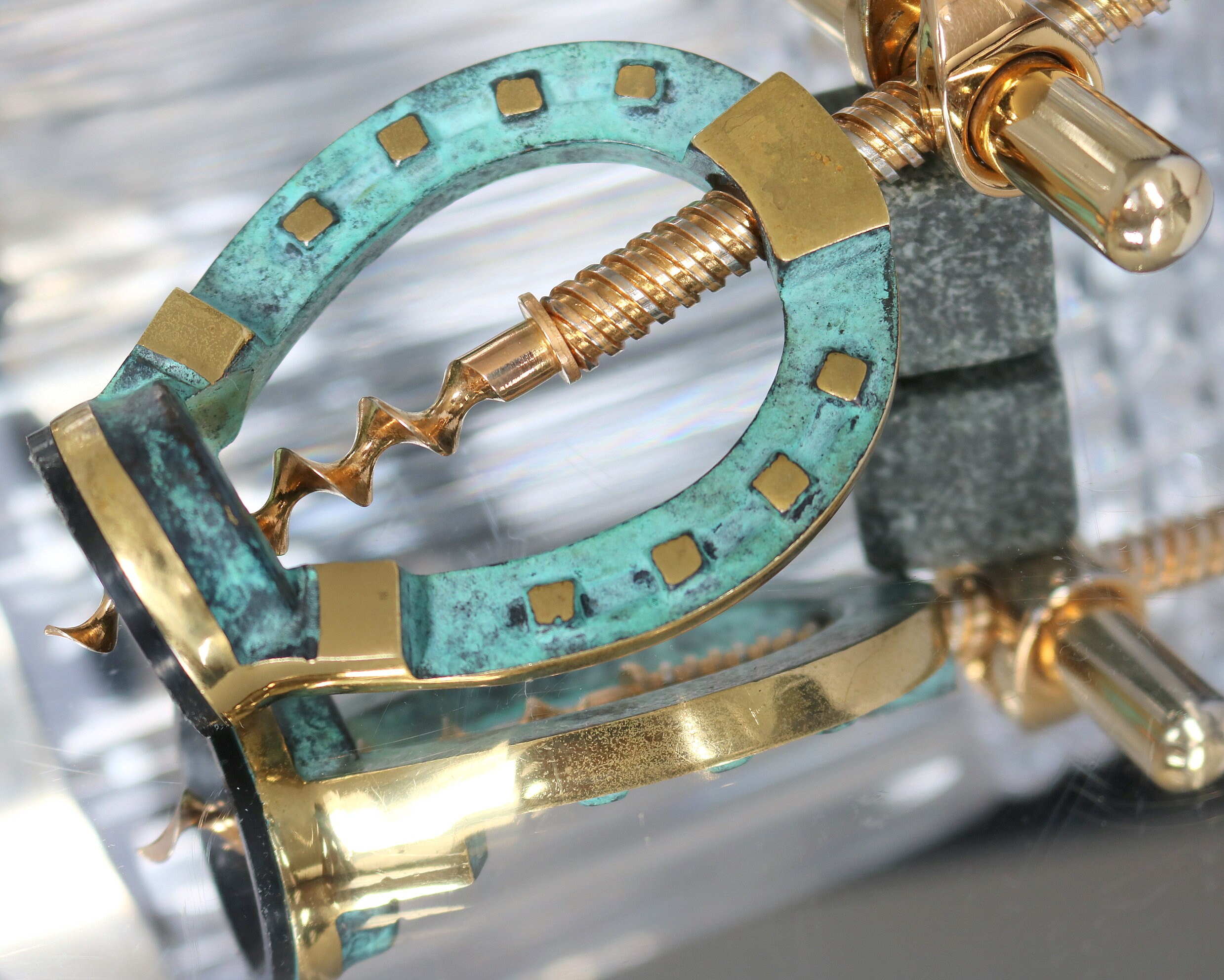 Brass Screw-Pull WINE OPENER in Horseshoe Design Gold-Plated | Etsy