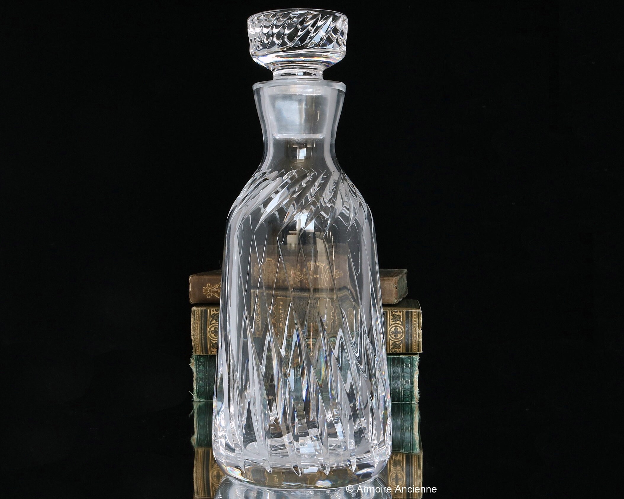 Small Cut Crystal Decanter, Bottle Shape - Etsy