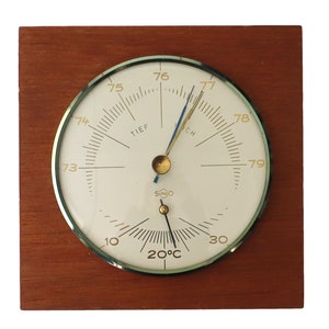 SUNDO Barometer, Wood & Brass - Maritime Atmospheric Pressure Measuring ...