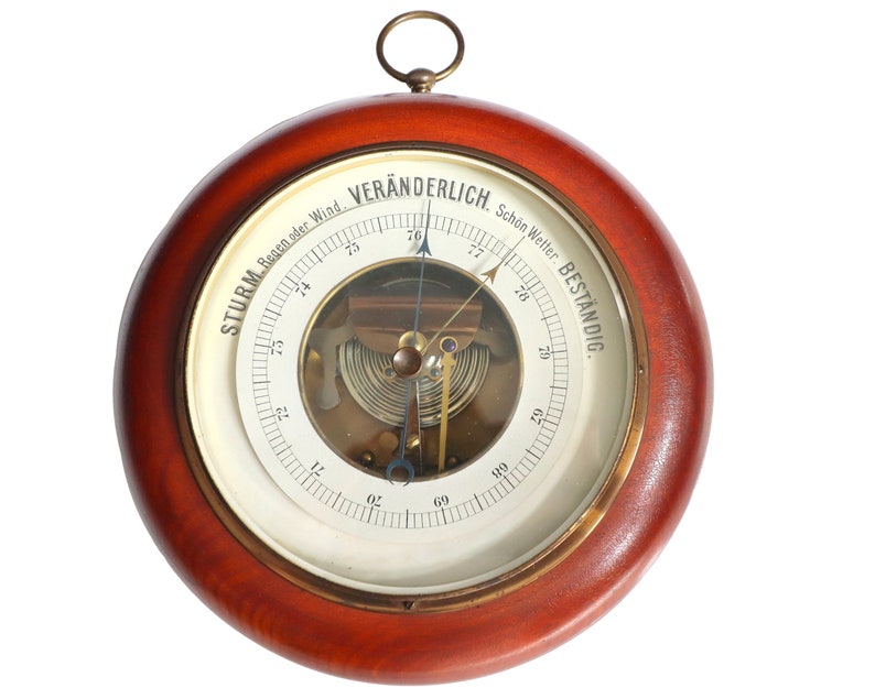 Maritime Outdoor BAROMETER Wood & Brass Atmospheric - Etsy