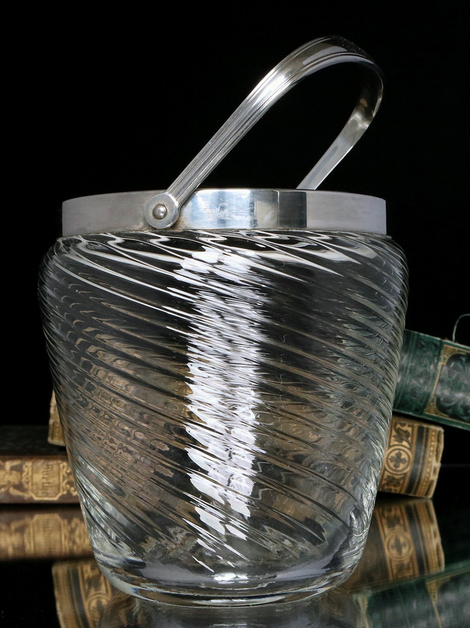 Glass Ice Bucket With Silver-plated Mounting and Ice Tongs - Etsy