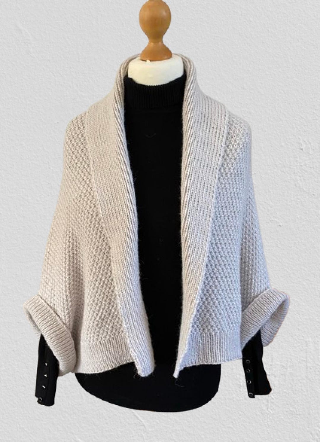 Collared Woman's Shrug, Chest Size 87-92cms (34-36"), Hand Knitted ...