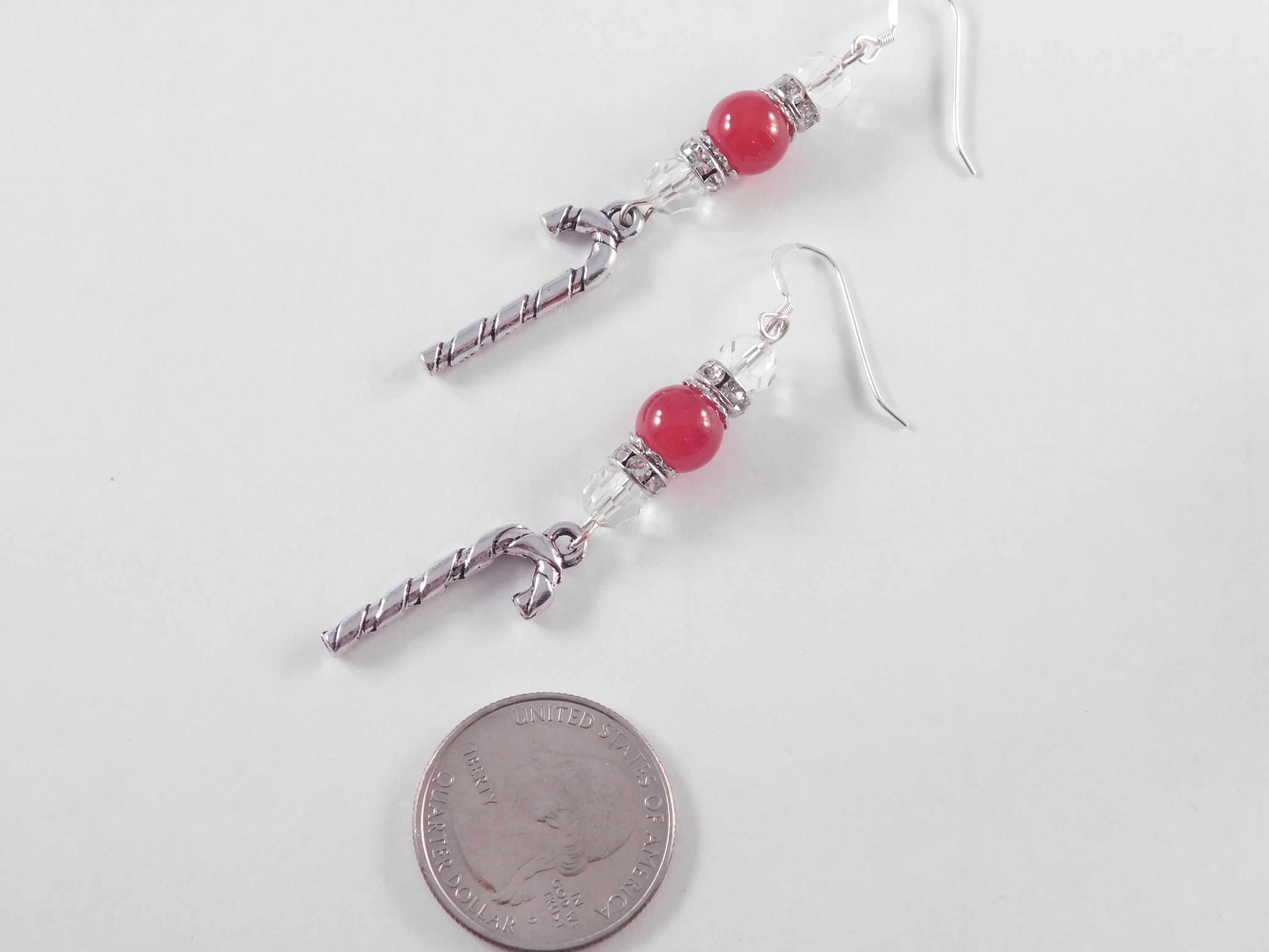 Candy Cane Earrings Holiday Earrings Long Dangle Beaded - Etsy UK