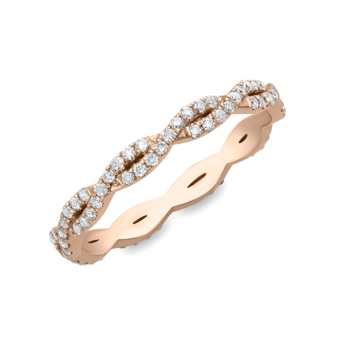 Infiniti Band in Rose Gold Setting - Etsy