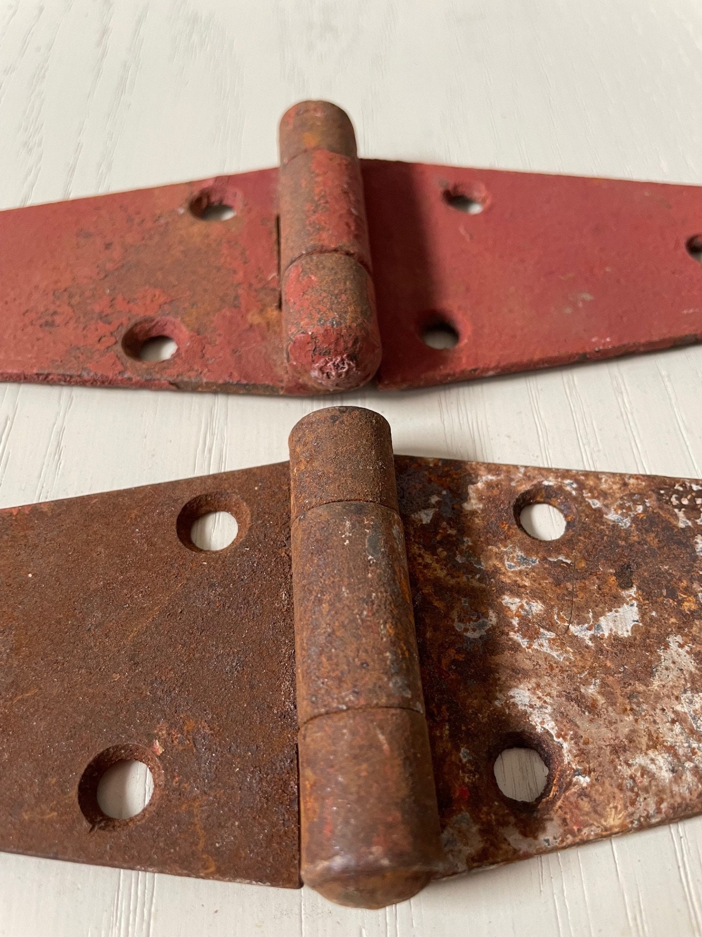 Vintage Barn Door Strap Hinges . Set of Two . Rusty/painty Rustic ...