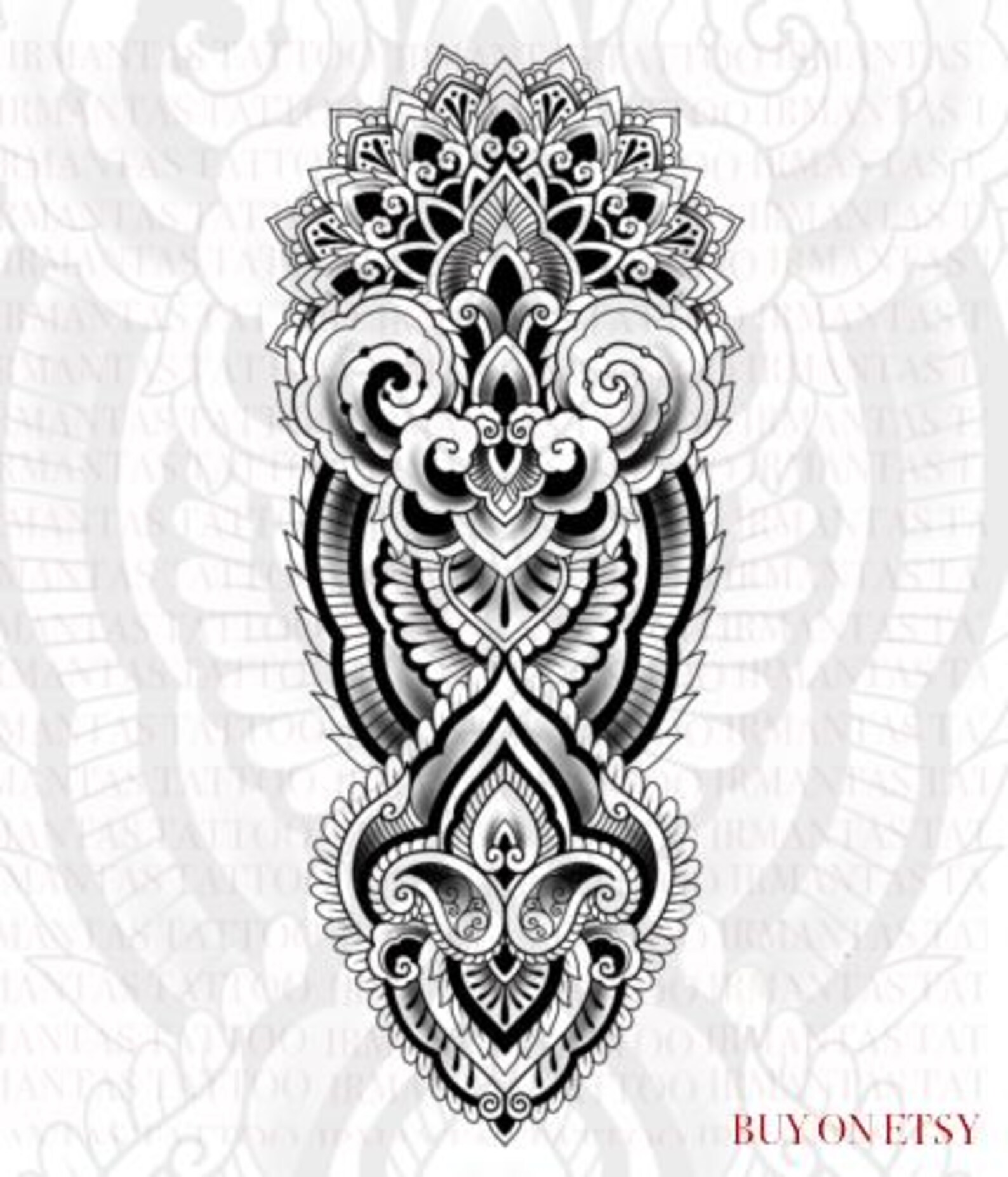 Exclusive Mandala Tattoo Design - One-time Purchase With Stencil Layer ...