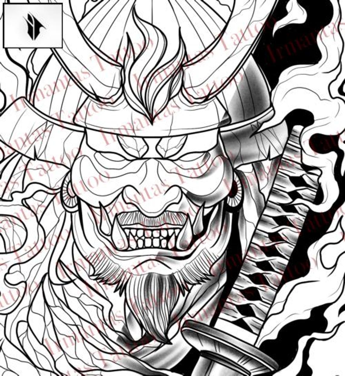 Samurai Warrior Forearm Tattoo Design – One-of-a-kind Digital Download ...