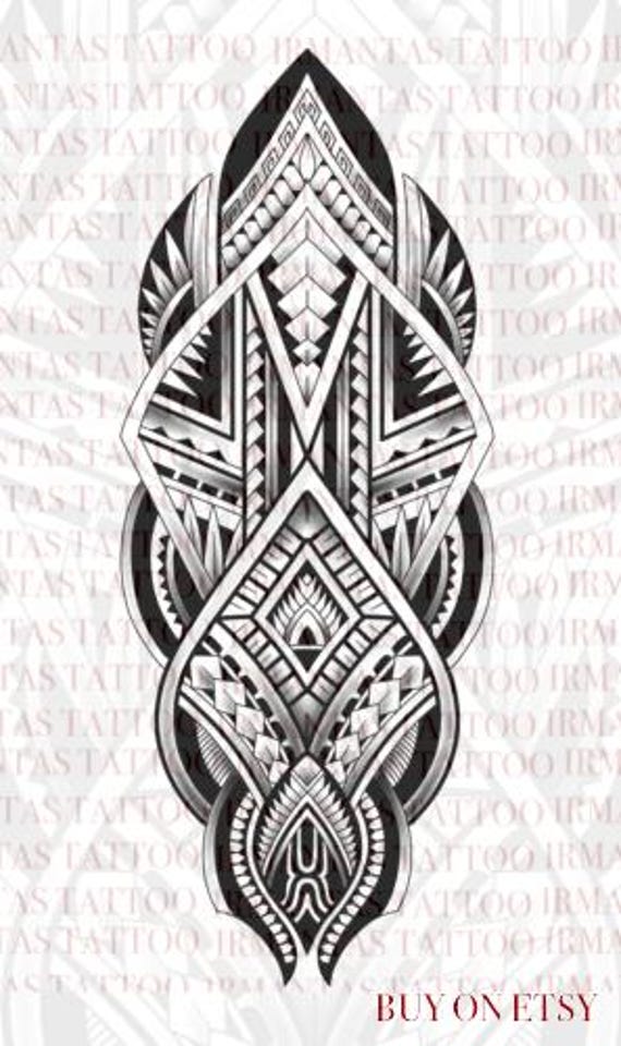 Filipino stencil polynesian tattoo design | Orangetattooshop.com