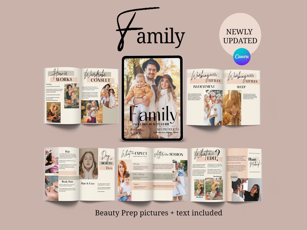 Modern Canva Family Magazine Template, Minimal Family Welcome Guide ...