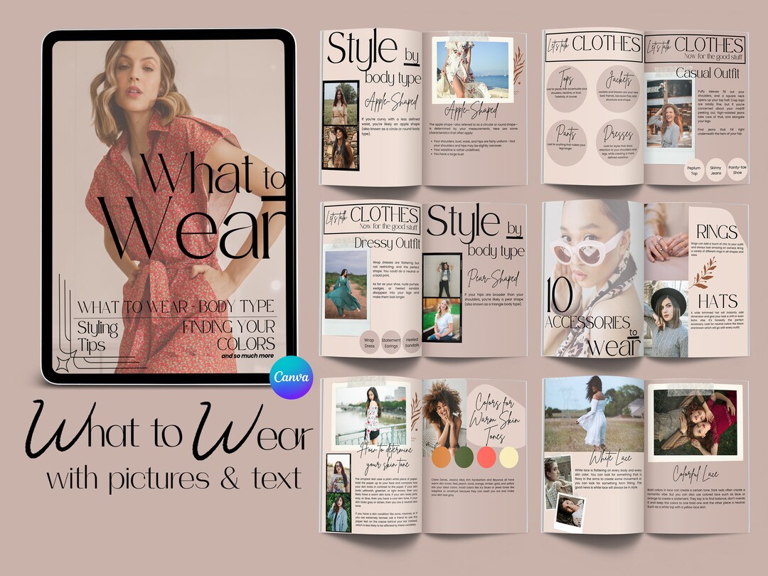 Canva What to Wear Style Guide With Pictures Pre Written - Etsy