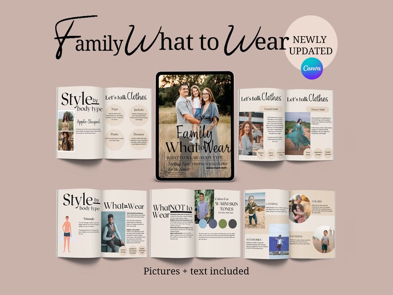 Canva Family What to Wear Magazine Template, Family Style Guide, Family ...