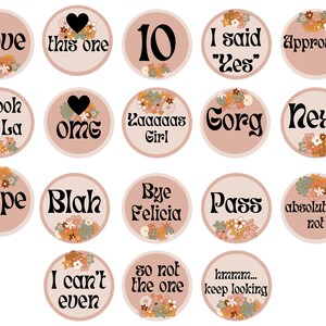Retro Flowers Wedding Dress Shopping Paddles – Printable Bridesmaid ...