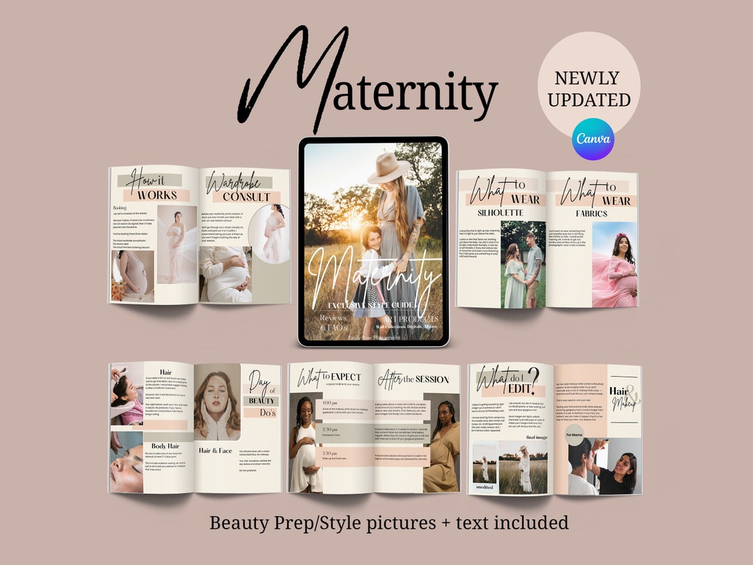 Canva Maternity Photographer Magazine, What to Wear Maternity ...