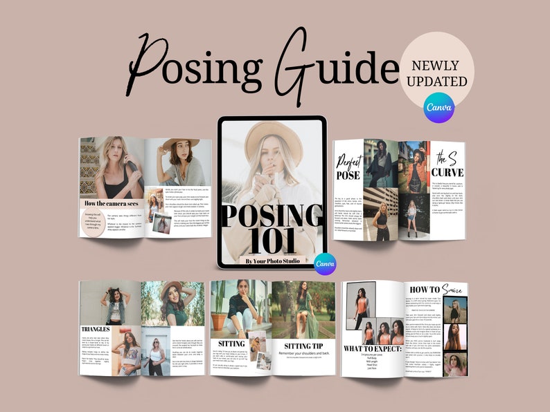 Canva Pose Guide, Female Pose Guide W/ Pictures, Preperation Guide ...