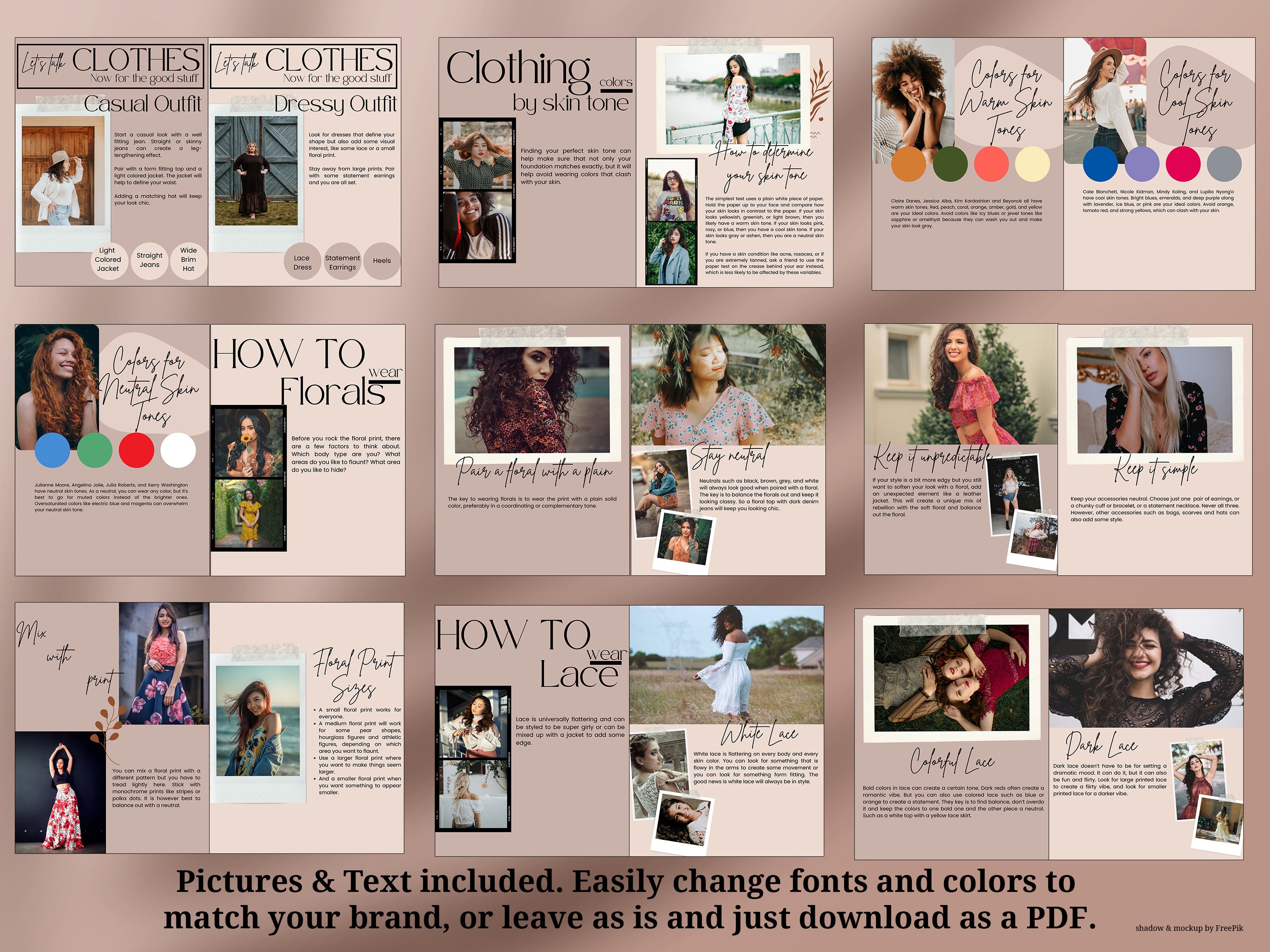 Canva What to Wear Style Guide With Pictures Pre Written - Etsy