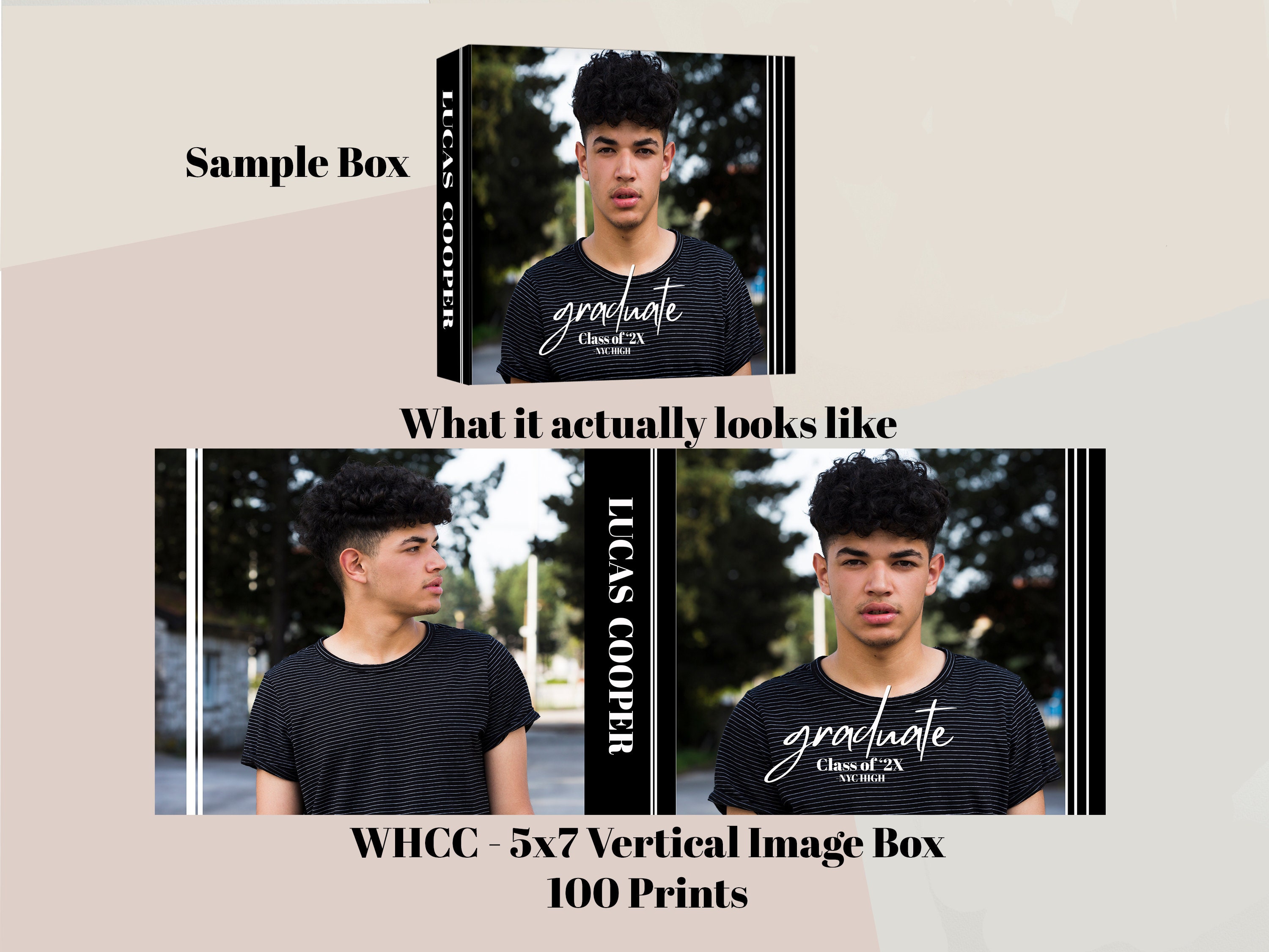 Senior Boy Image Proof Box Template for Photographers WHCC - Etsy
