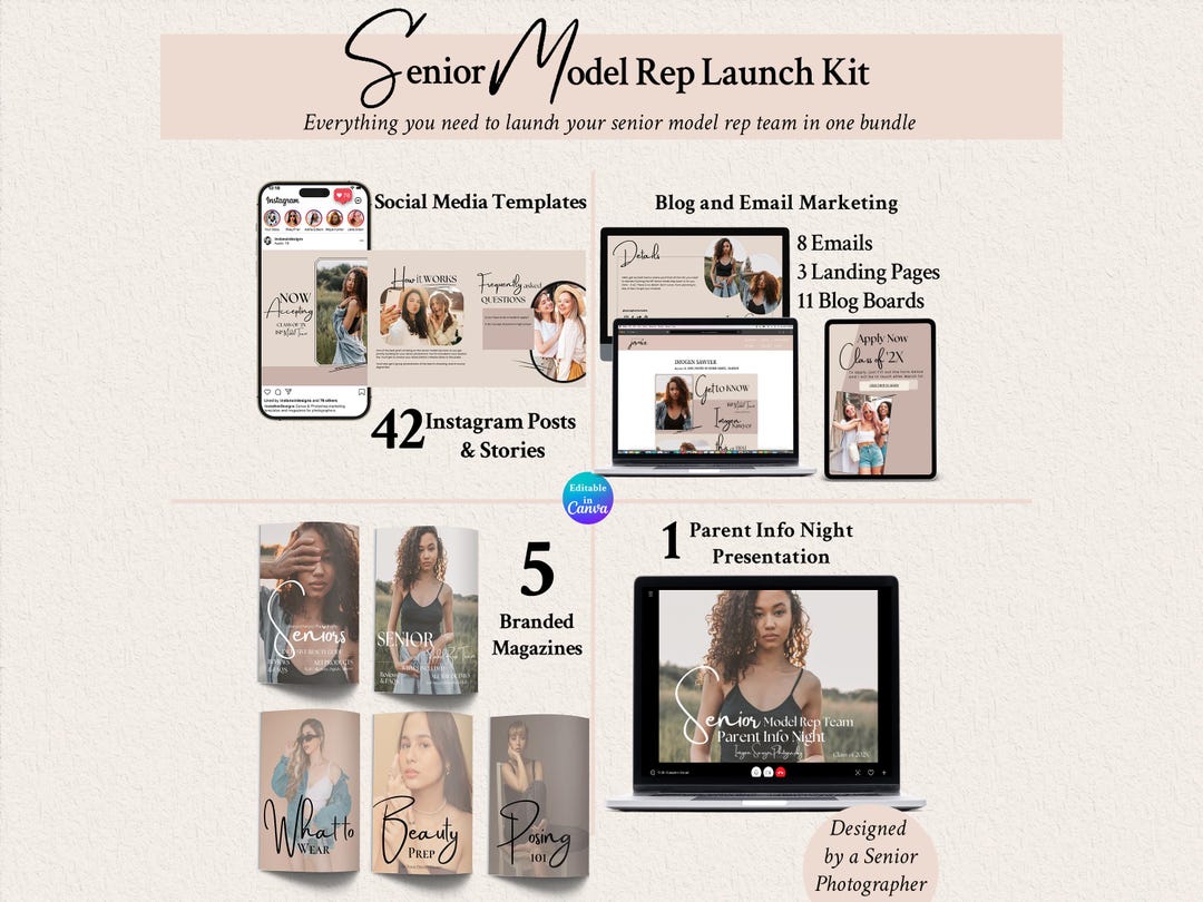 IMOGEN Senior Model Rep Canva Launch Kit With Magazines, Newsletters ...