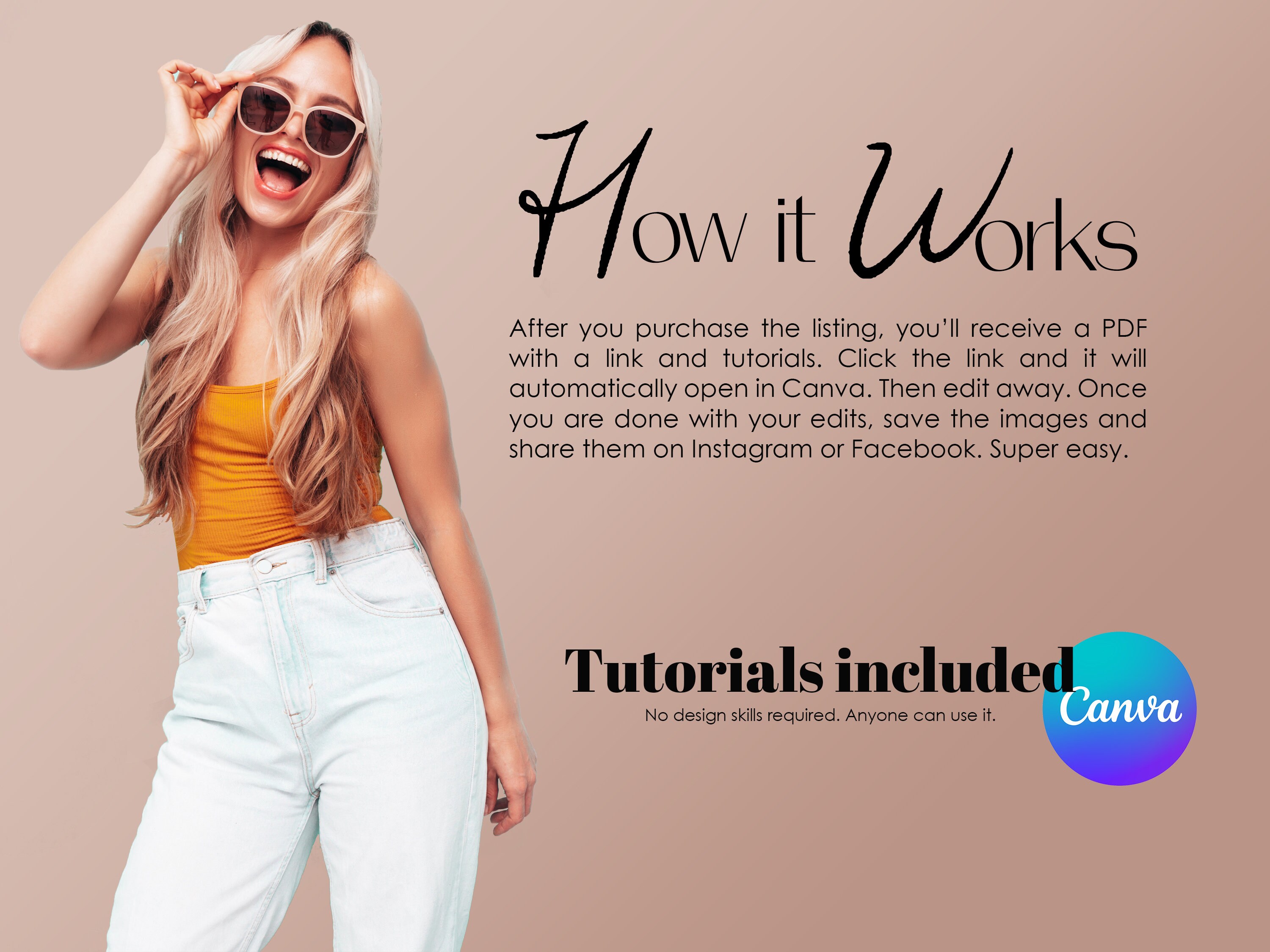 Retro Canva Senior Model Rep Team Application, Boho Instagram Carousel ...