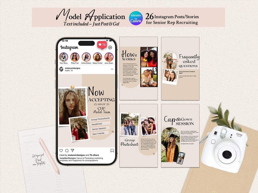 Senior Model Rep Application Instagram Templates | 26 Canva Carousel ...