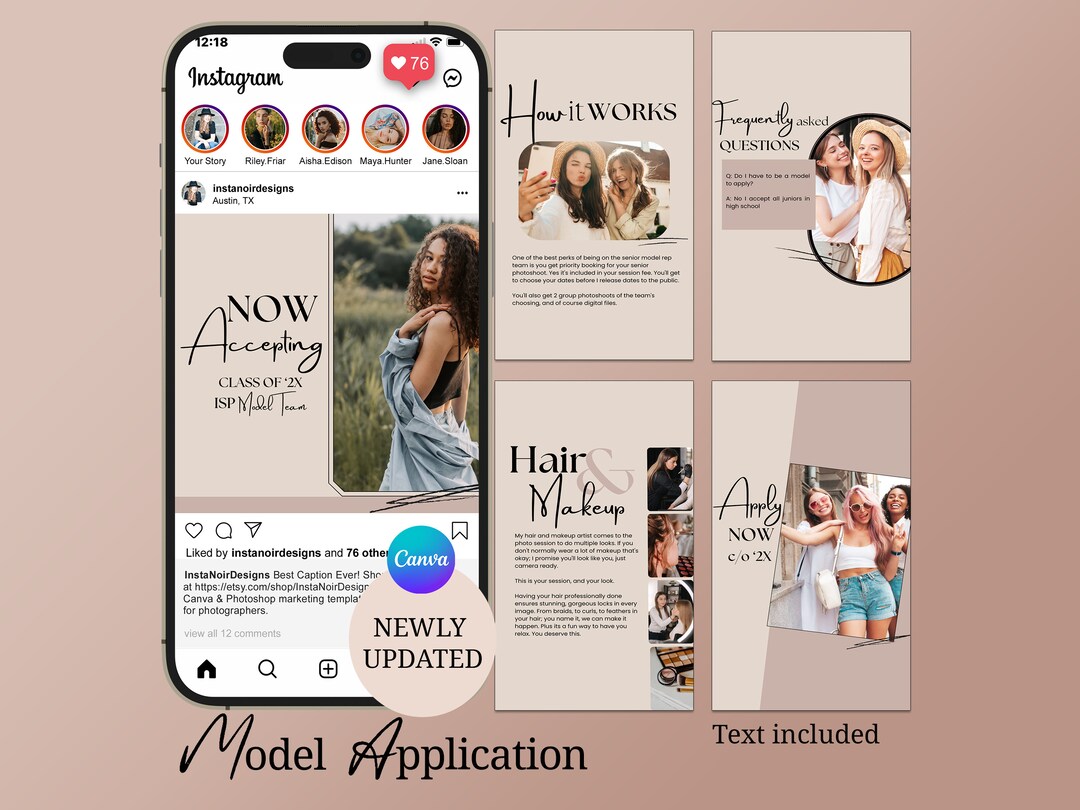 Canva Senior Model Rep Team Application, Canva Instagram Bundle for ...
