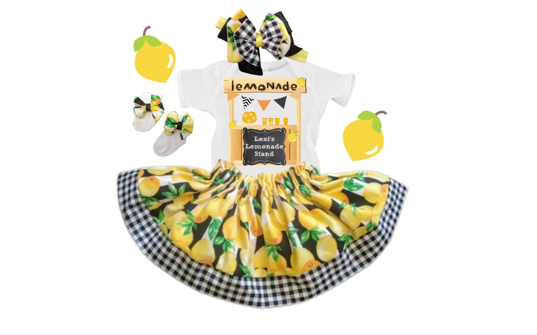 Lemonade Girl's Outfit, Lemonade Stand, Custom Pageant Wear, Baby ...