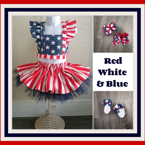 Patriotic Pageant Wear Red White and Blue Outfit USA | Etsy