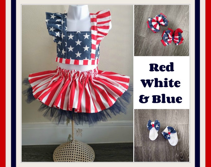 Patriotic Pageant Wear, Red, White and Blue Outfit, USA Pageant, Flag ...