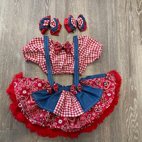 Patriotic Pageant Wear Girls Western Outfit Patriotic Etsy