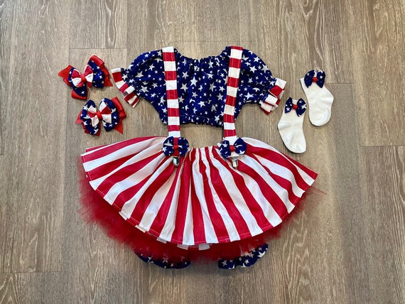 Pageant Patriotic Dress Yankee Doodle Costume RWB Pageant - Etsy