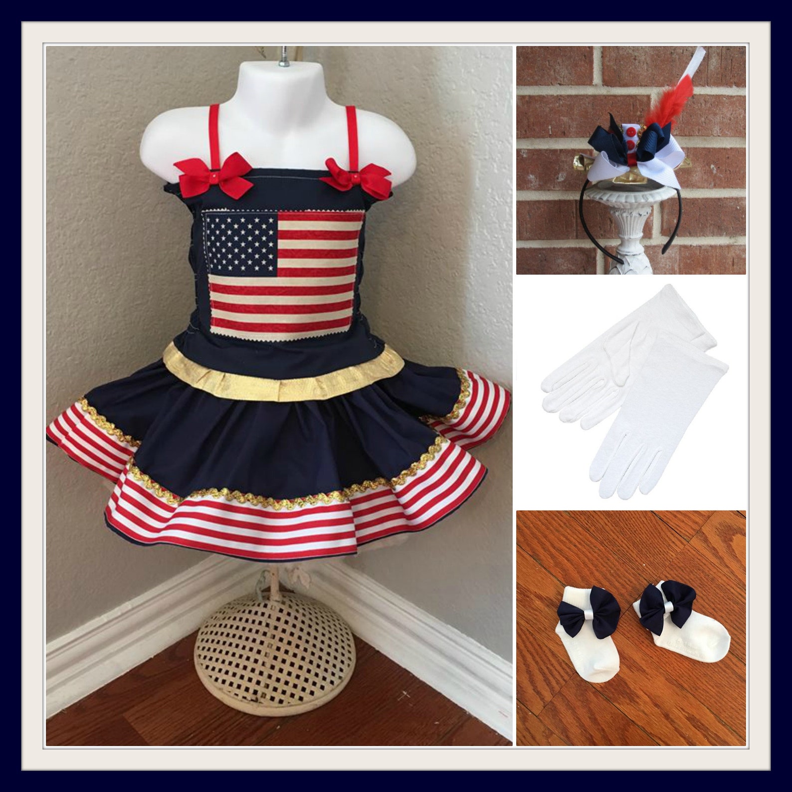 Patriotic Pageant Wear Red White and Blue outfit USA - Etsy España