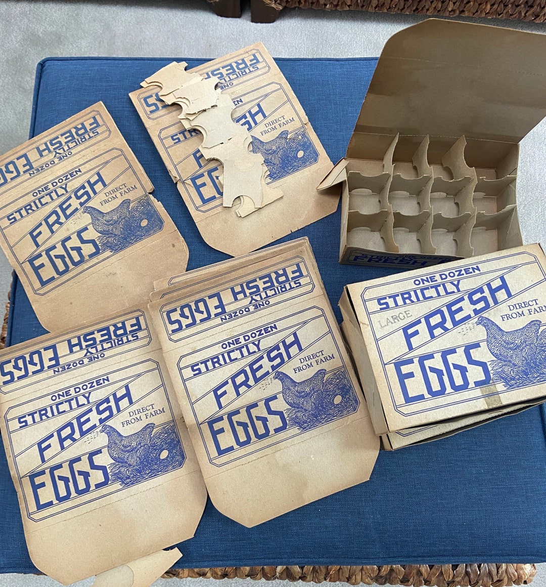 Egg Carton Boxes (11) Lot Vintage Cardboard Eggs Dozen - Etsy