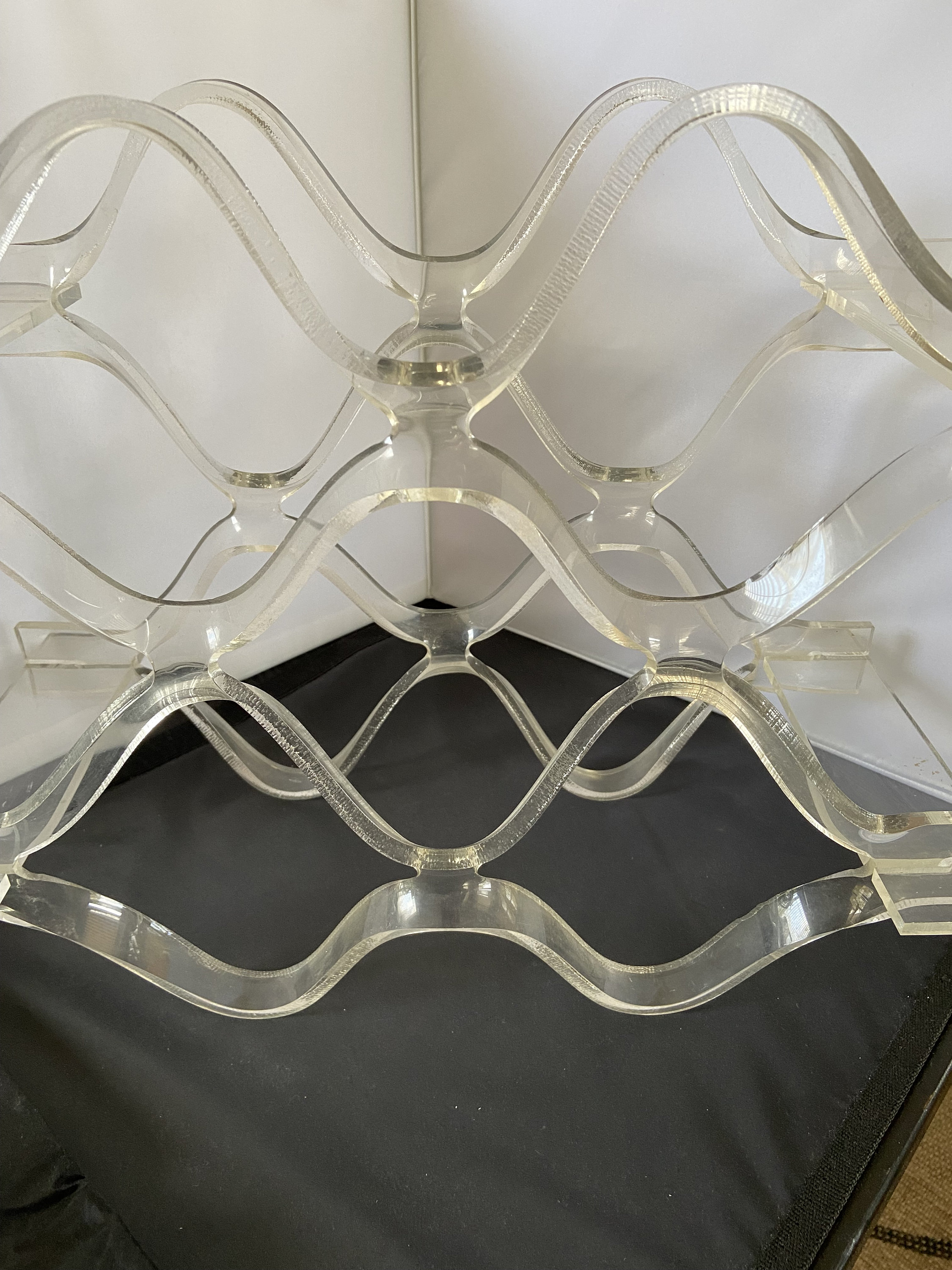 Vintage Lucite MCM Wine Rack Holder Twisted 1960s Acrylic - Etsy