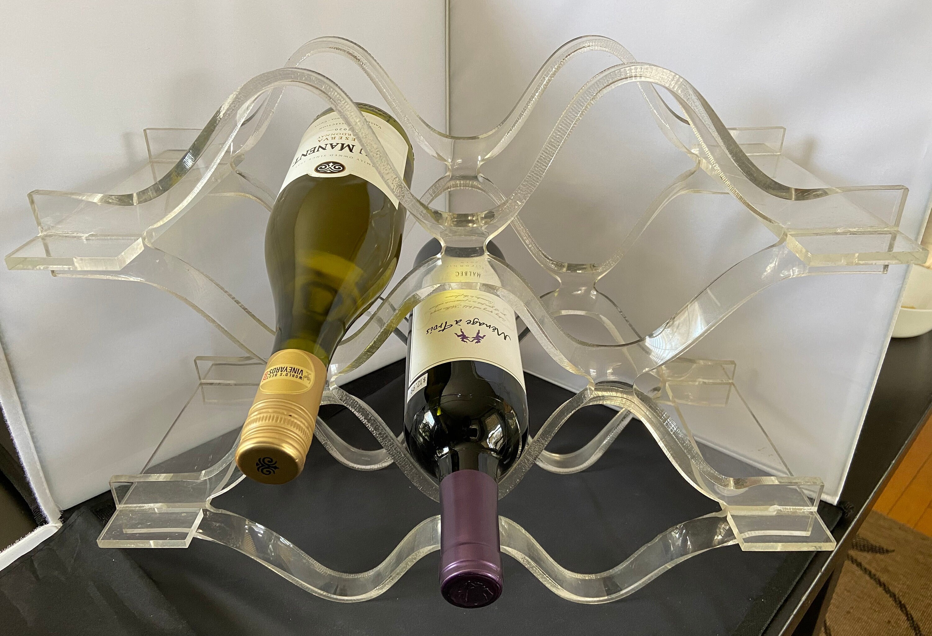 Vintage Lucite MCM Wine Rack Holder Twisted 1960s Acrylic - Etsy