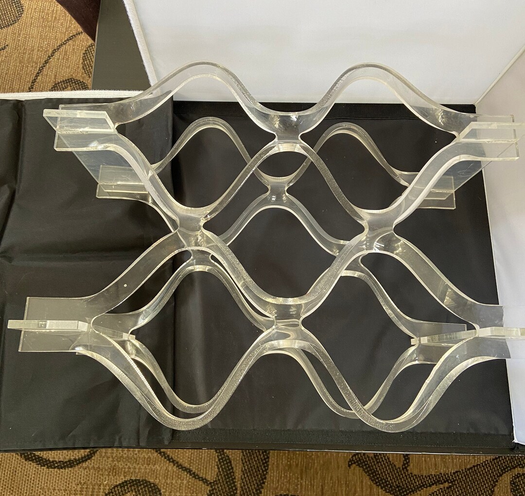 Vintage Lucite MCM Wine Rack Holder Twisted 1960s Acrylic - Etsy