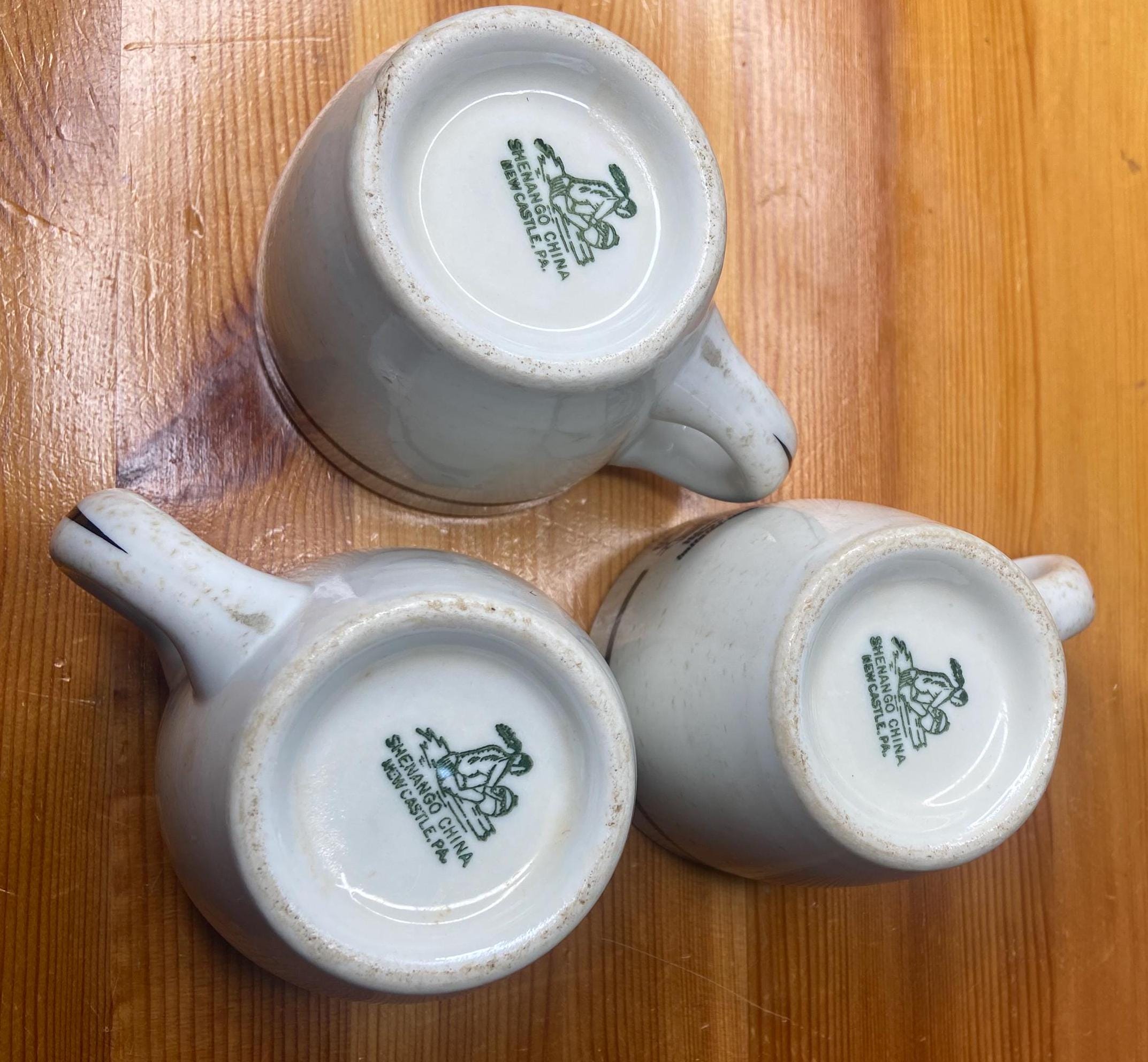 White Tower Hamburger Mugs Vintage Stoneware Shenango Burger Diner Mugs ...