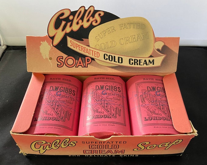 Gibbs Superfatted Cold Cream Soap Vintage 3 Bars and Box Great Britain ...