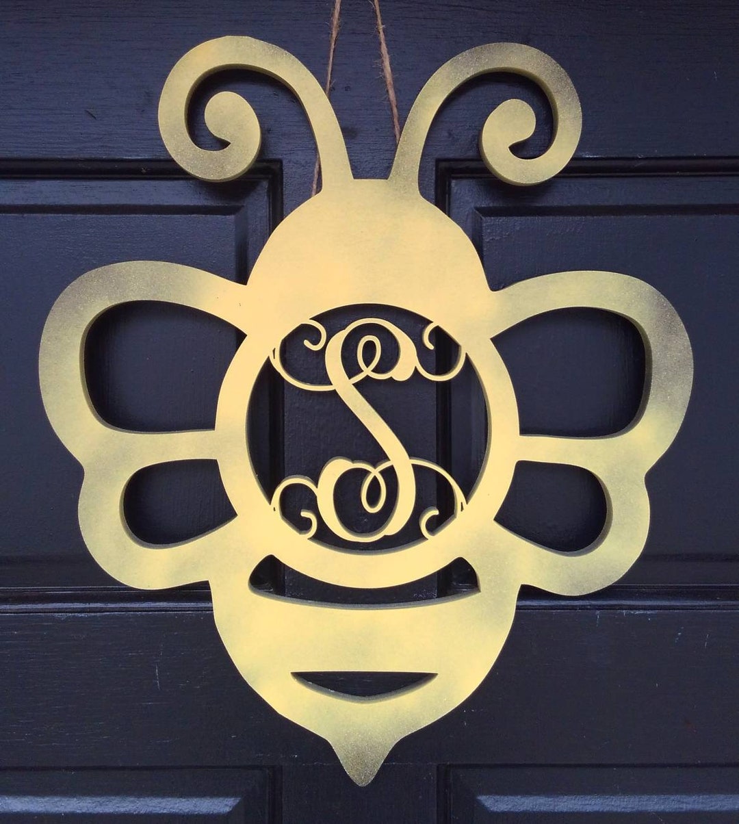 18" Bumble Bee Monogram / Bee Monogram / Wood Door Hanger / Wood ...