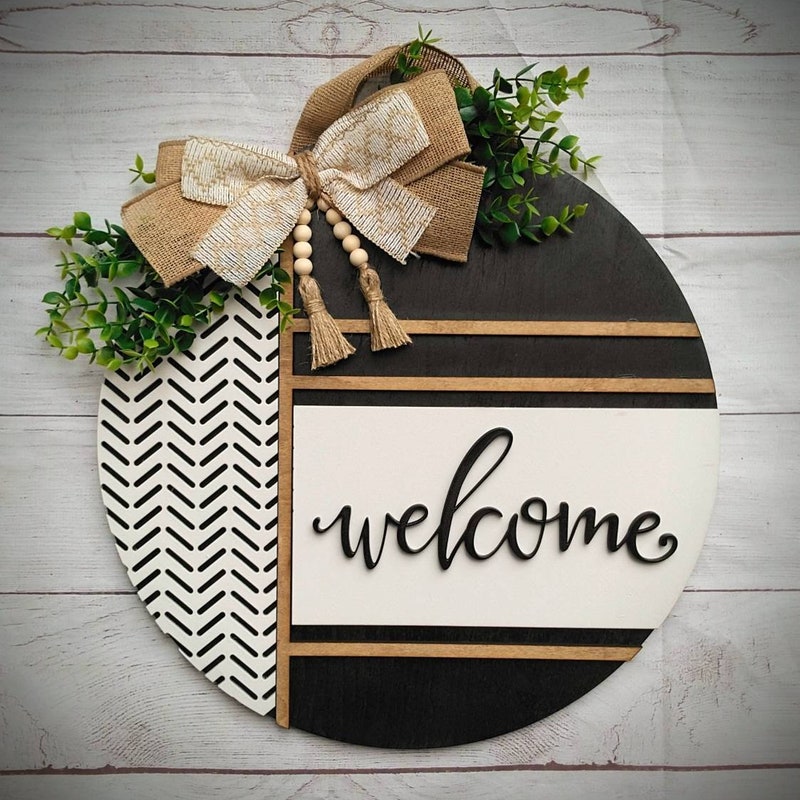 Welcome Door Hanger - Etsy
