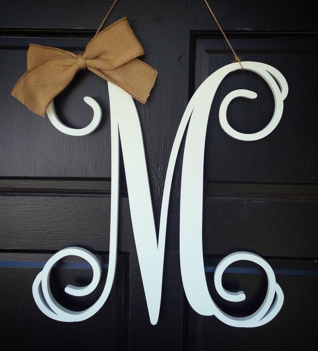 16" Single Monogram Wood Door Hanger / Door Hanging / Wood Wreath ...