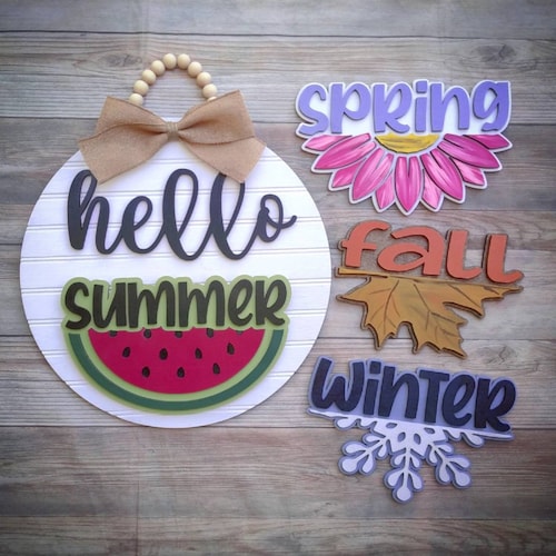 Interchangeable Seasonal Sign Wood Interchangeable Hello - Etsy